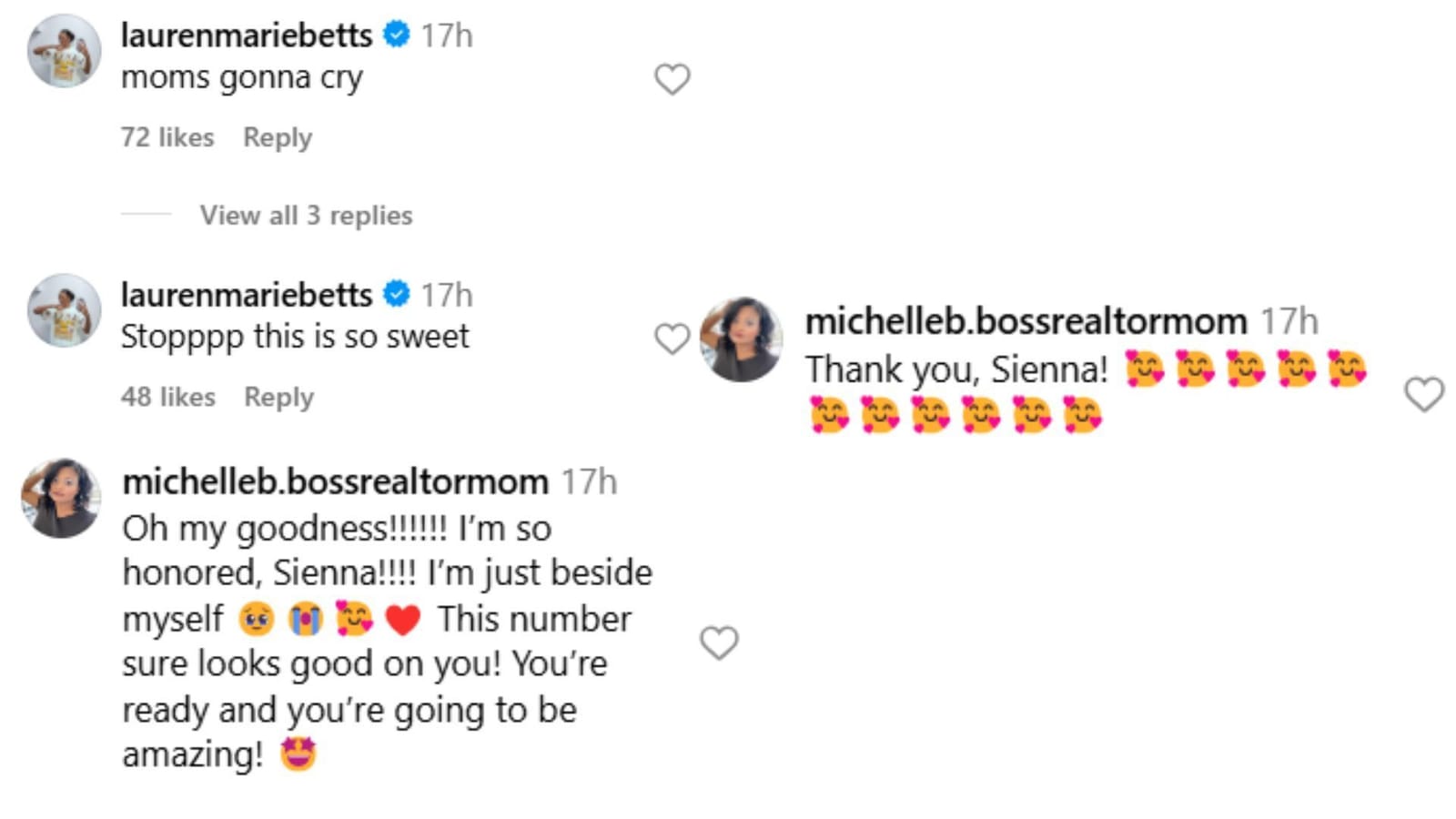 Lauren Betts and her mother Michelle share their reactions as Sienna ...