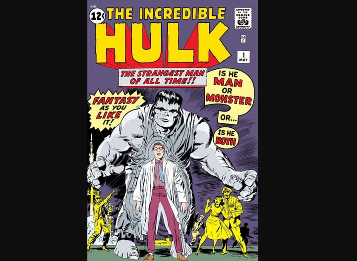 What color was Hulk when he first appeared in Marvel Comics?