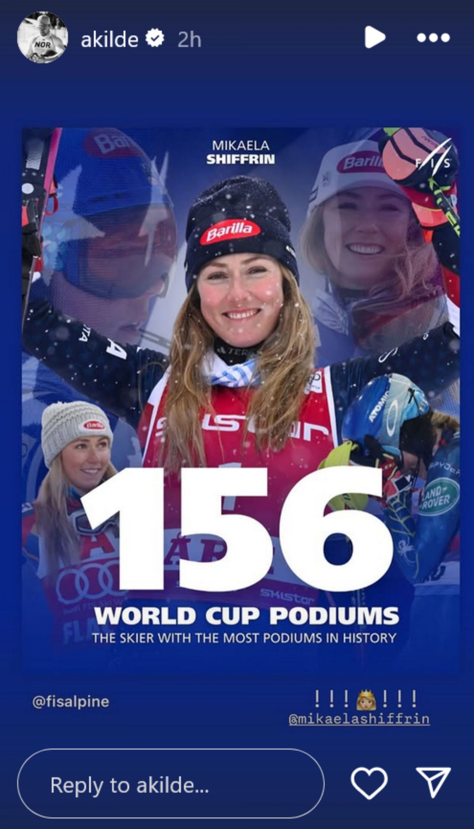 Mikaela Shiffrin's fiancé Aleksander Kilde reacts as Olympian achieves ...