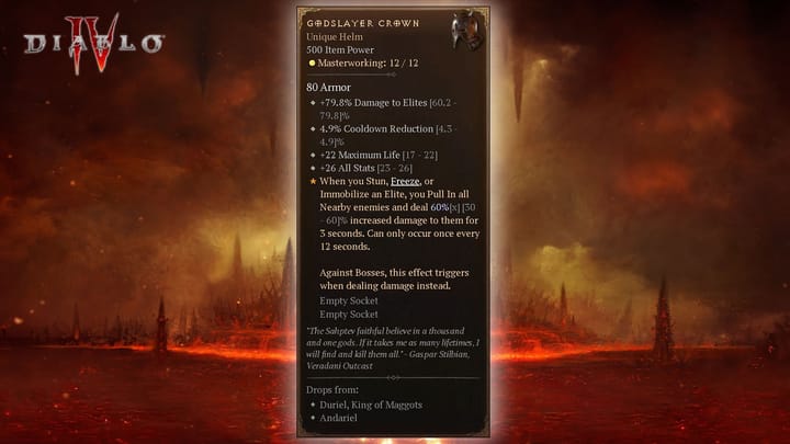How to get Godslayer Crown in Diablo 4 and its unique effects