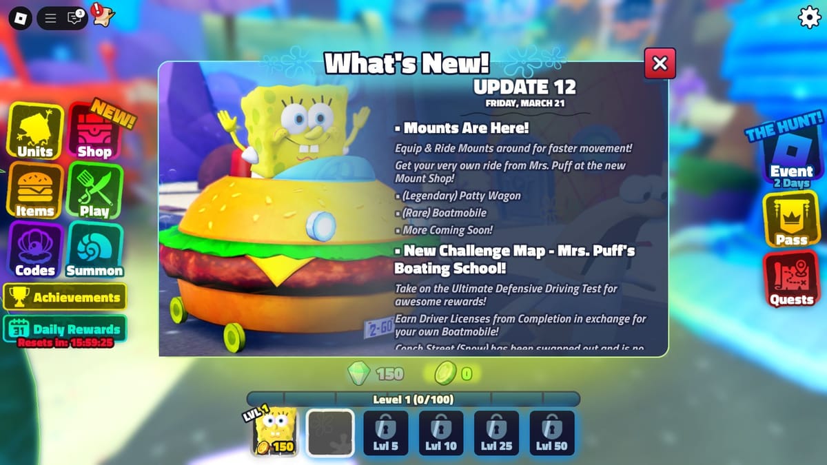 SpongeBob Tower Defense Update 12 patch notes