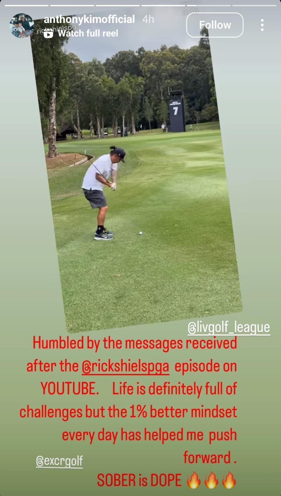Anthony Kim 'humbled' by fans' response after collab with 836K-followed golf influencer