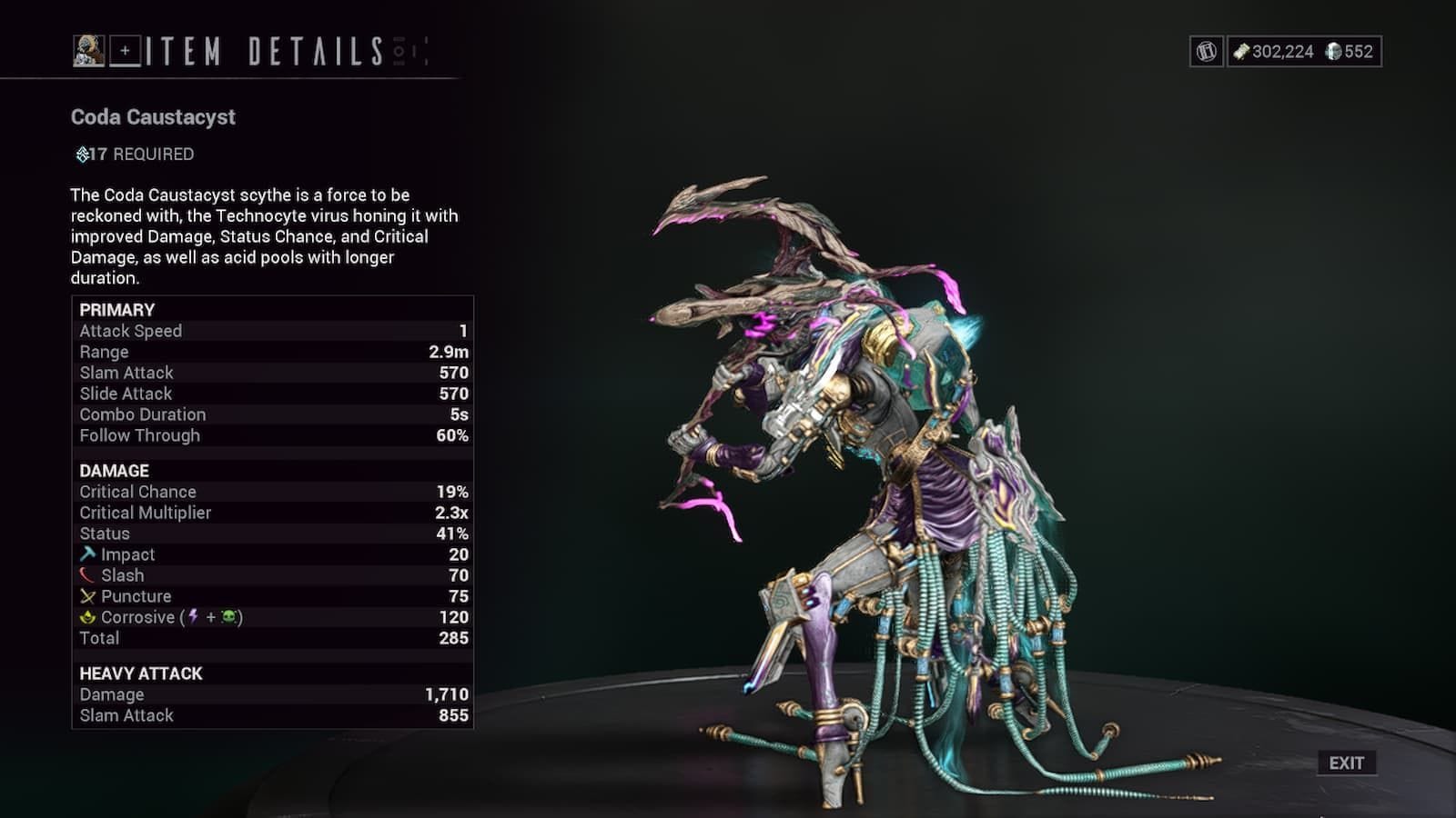 Warframe: Best Coda Caustacyst build