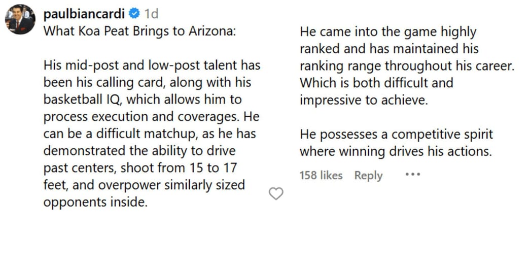 Arizona’s latest recruit Koa Peat’s “mid-post and low-post talent” gets ...