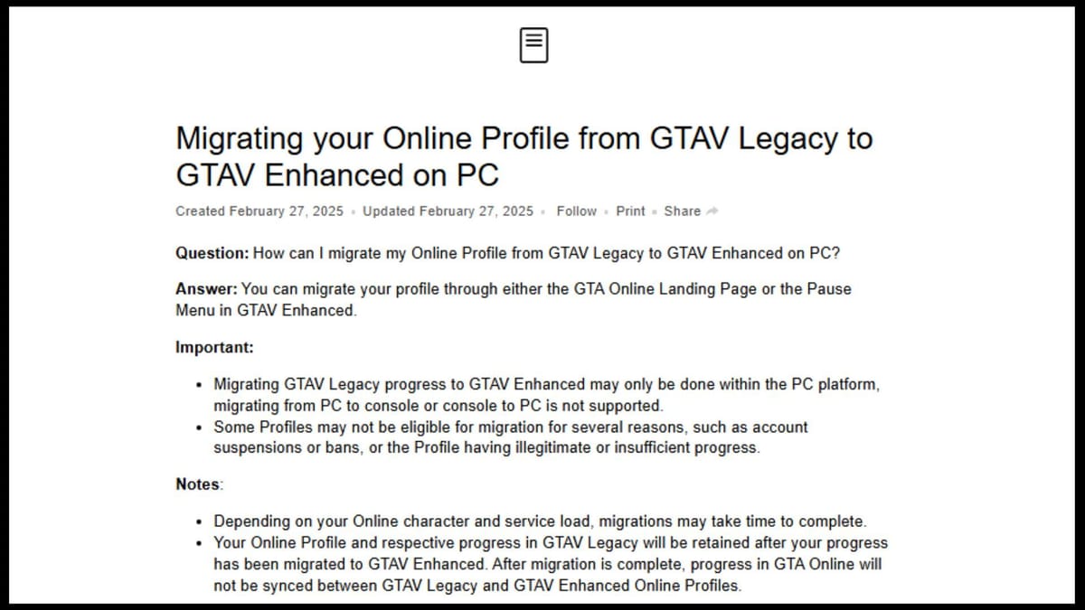 "The GTA Online profile associated with this Rockstar Games account is not eligible for ...
