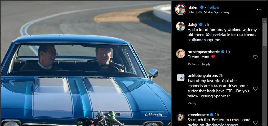 Amy Earnhardt drops two-word reaction as Dale Jr. reunites with Steve ...