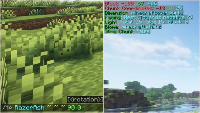 How to teleport facing a direction in Minecraft