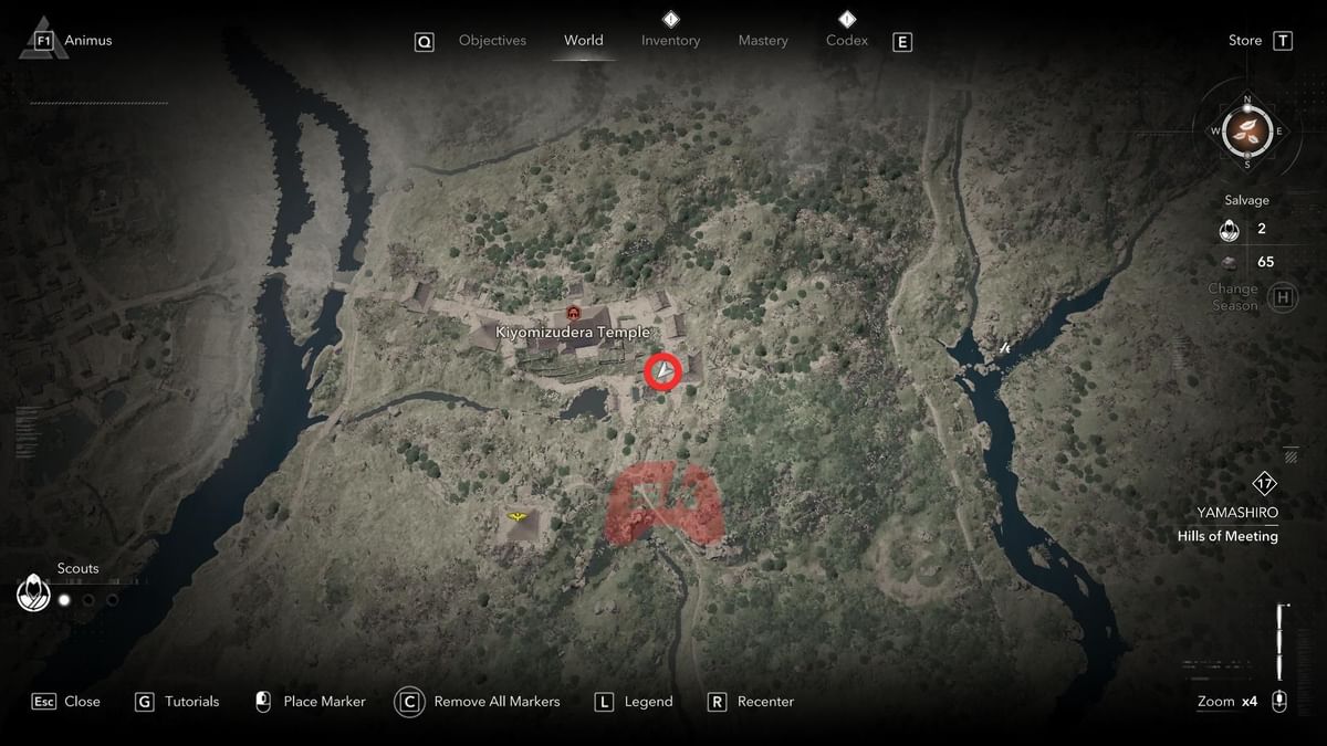 All Lost Page locations of Kiyomizudera Temple in Assassin's Creed Shadows