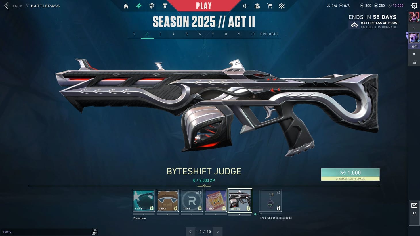 Valorant Season 2025 Act 2: All Battlepass tiers and rewards
