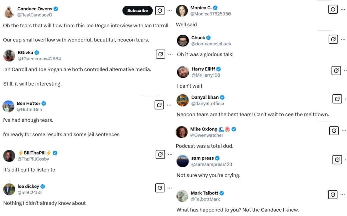 "Oh the tears that will flow" - Candace Owens' tweet on Joe Rogan's new ...