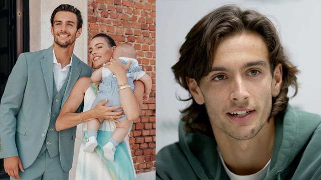 Lorenzo Musetti's girlfriend Veronica cuddles baby son Ludovico in ...