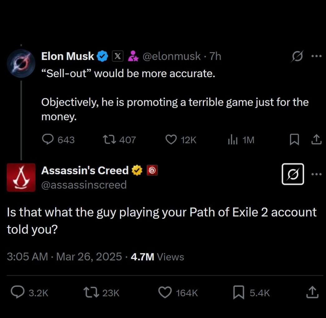 Ubisoft ratios and claps back at Elon Musk on X for calling Assassin's ...