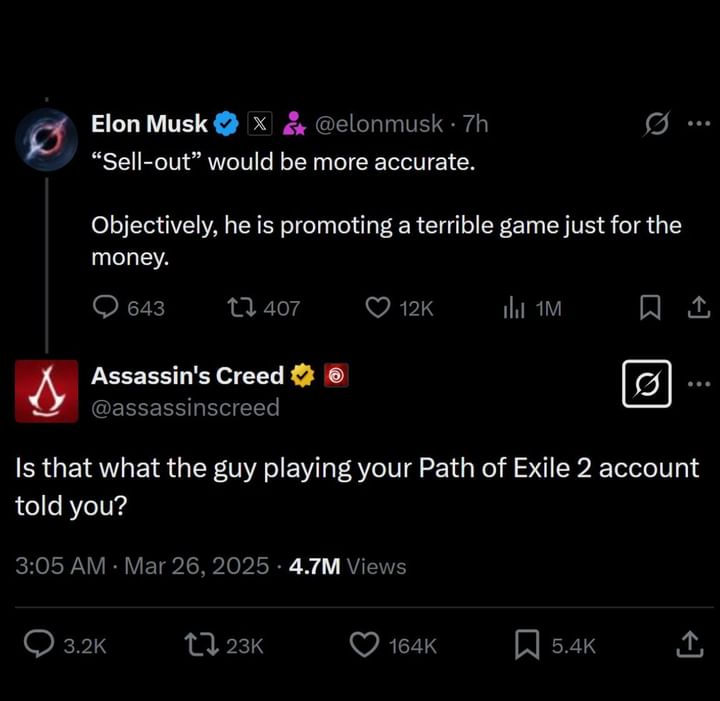 Ubisoft ratios and claps back at Elon Musk on X for calling Assassin's ...