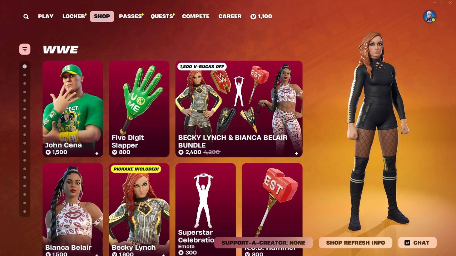How to get the Becky Lynch and Bianca Belair (WWE) skins in Fortnite