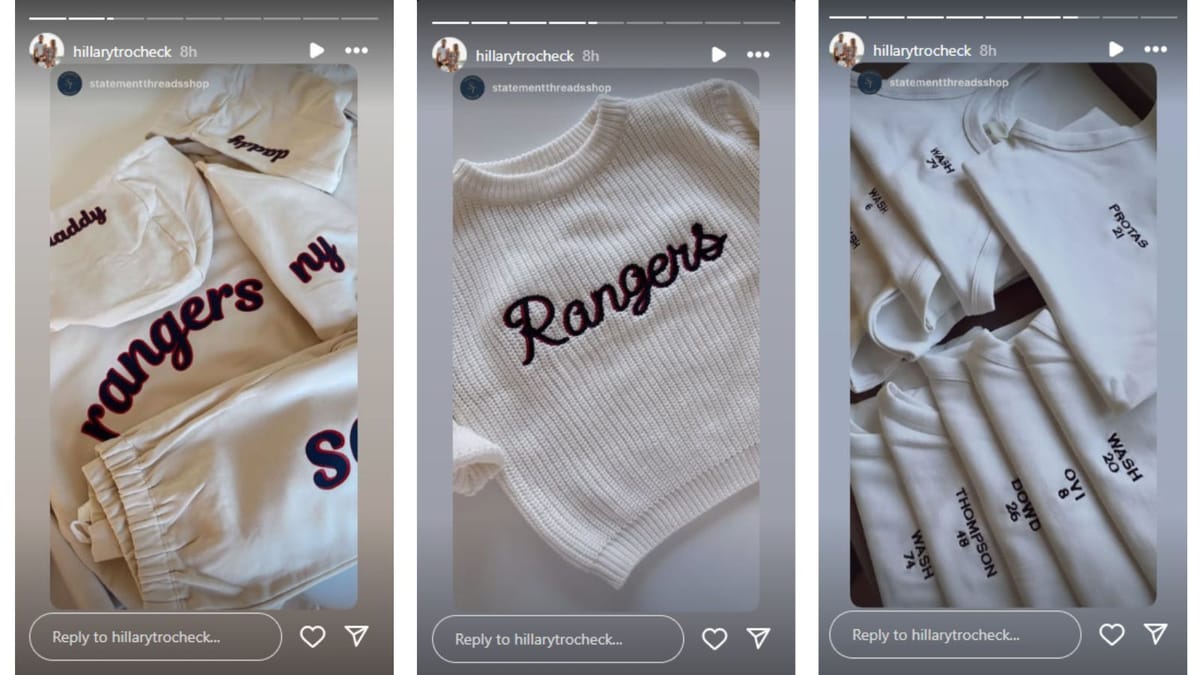 Vincent Trocheck's wife Hillary reveals Rangers-themed custom ...