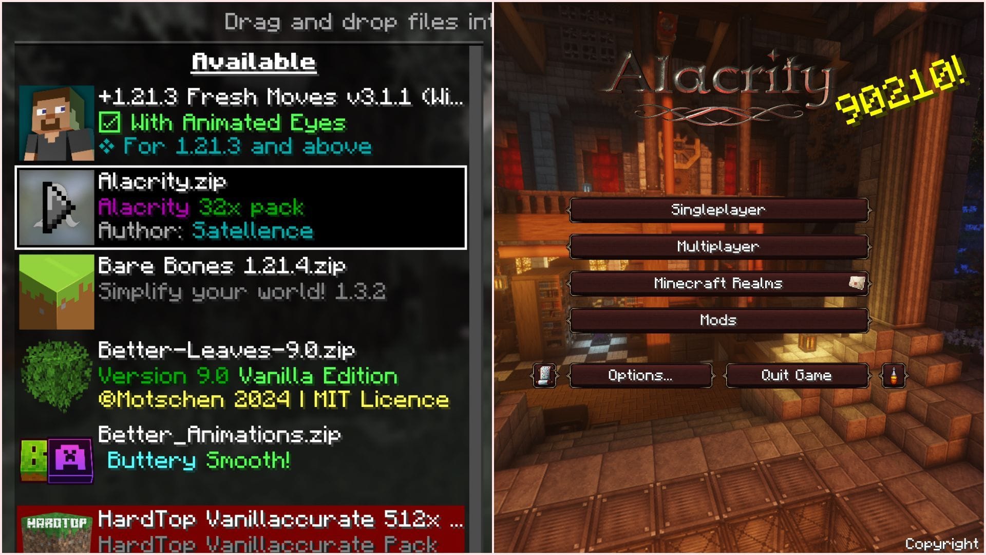 How to get and use Minecraft Alacrity resource pack