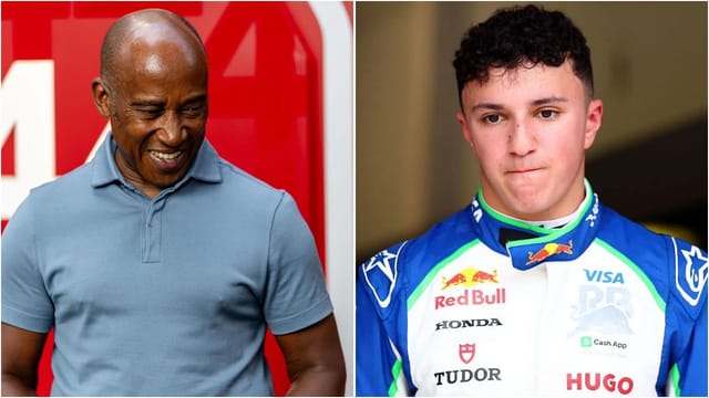 Watch: Lewis Hamilton's father consoles Isack Hadjar after Red Bull ...