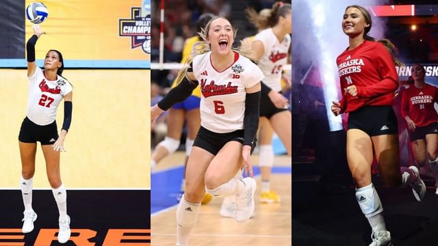 Nebraska Volleyball players Harper Murray, Laney Choboy, Maisie ...