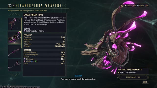 Warframe: Coda Hema build guide