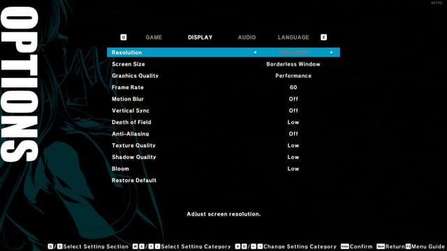All Bleach Rebirth of Souls graphics settings and controls