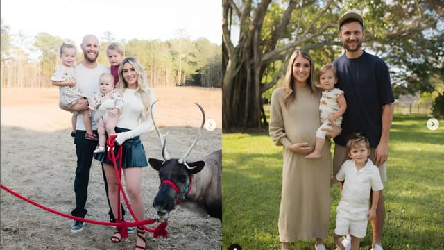 Zack Wheeler's wife Dominique twins with her three kids in matching red ...