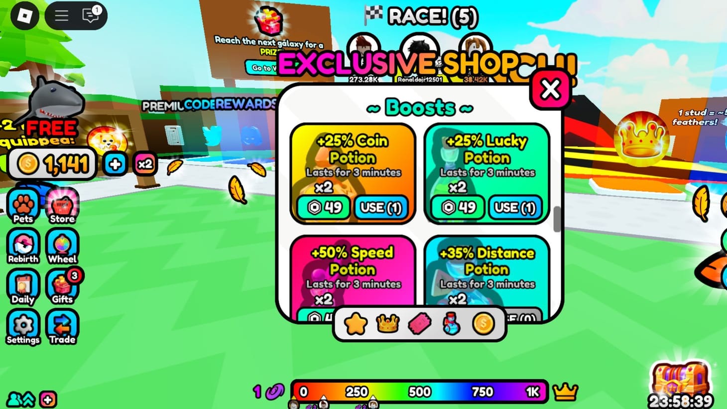 Flying Wings Race Simulator codes (October 2025)