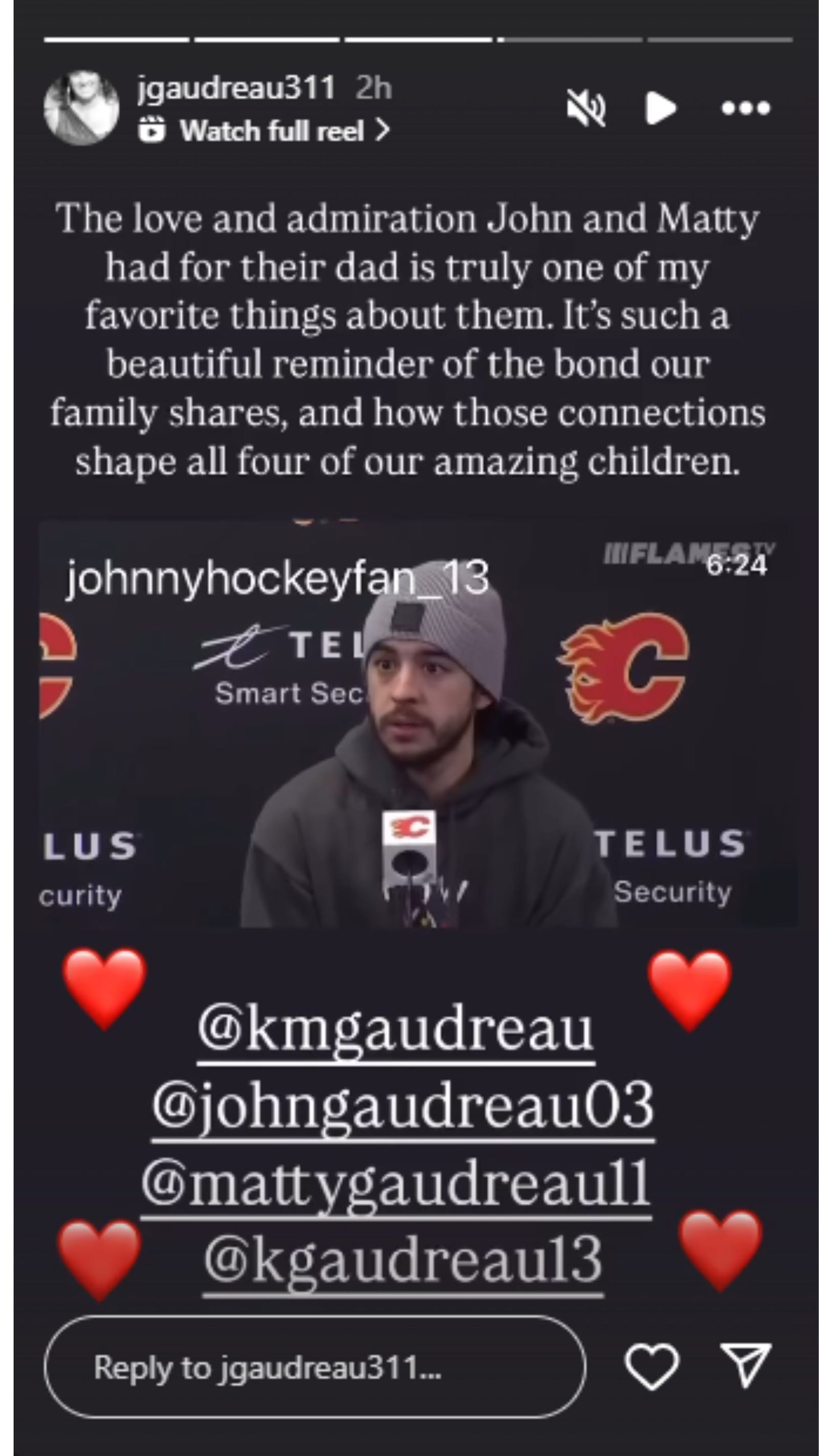 "One of my favorite things about them": Johnny Gaudreau's mother Jane ...