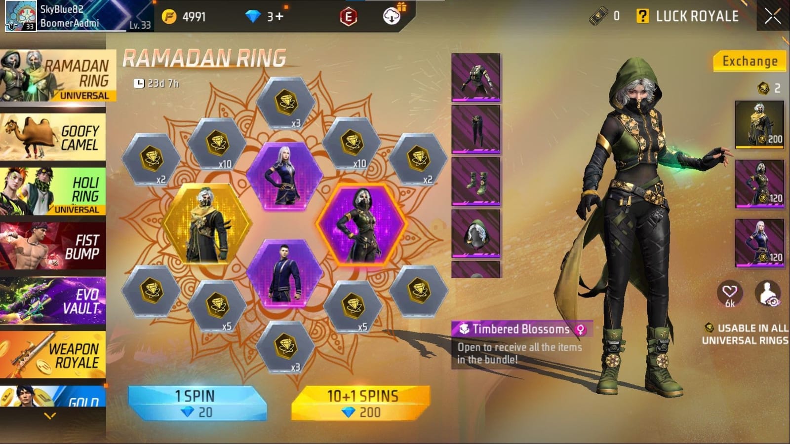 Free Fire Ramadan Ring: Duration and rewards