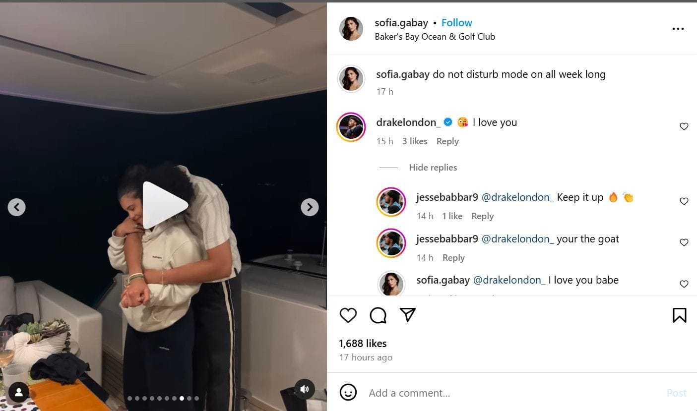 Drake London's girlfriend Sofia captures intimate moments with WR ...