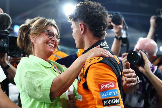 Lando Norris' hilarious 3-word quip when he saw his mom's shocked ...