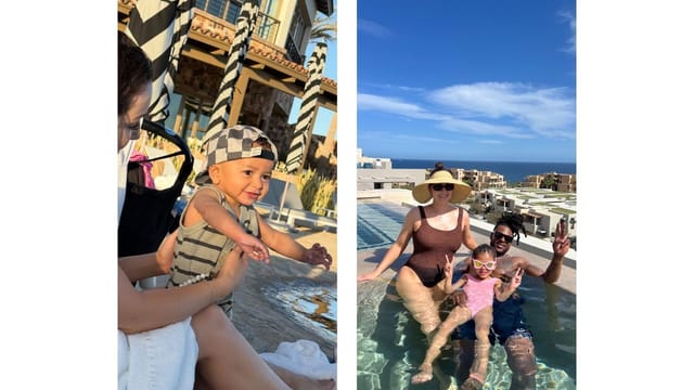 IN PHOTOS: Davante Adams enjoys pool time with wife Devanne and kids in ...