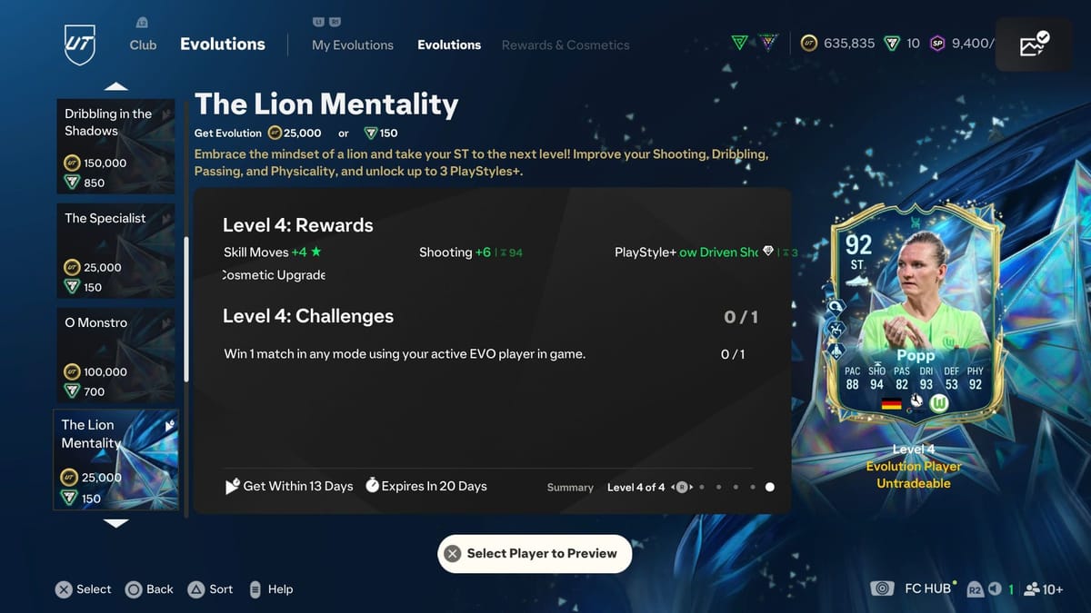 EA FC 25 The Lion Mentality Evolution guide: Best players to use, all upgrades, requirements ...