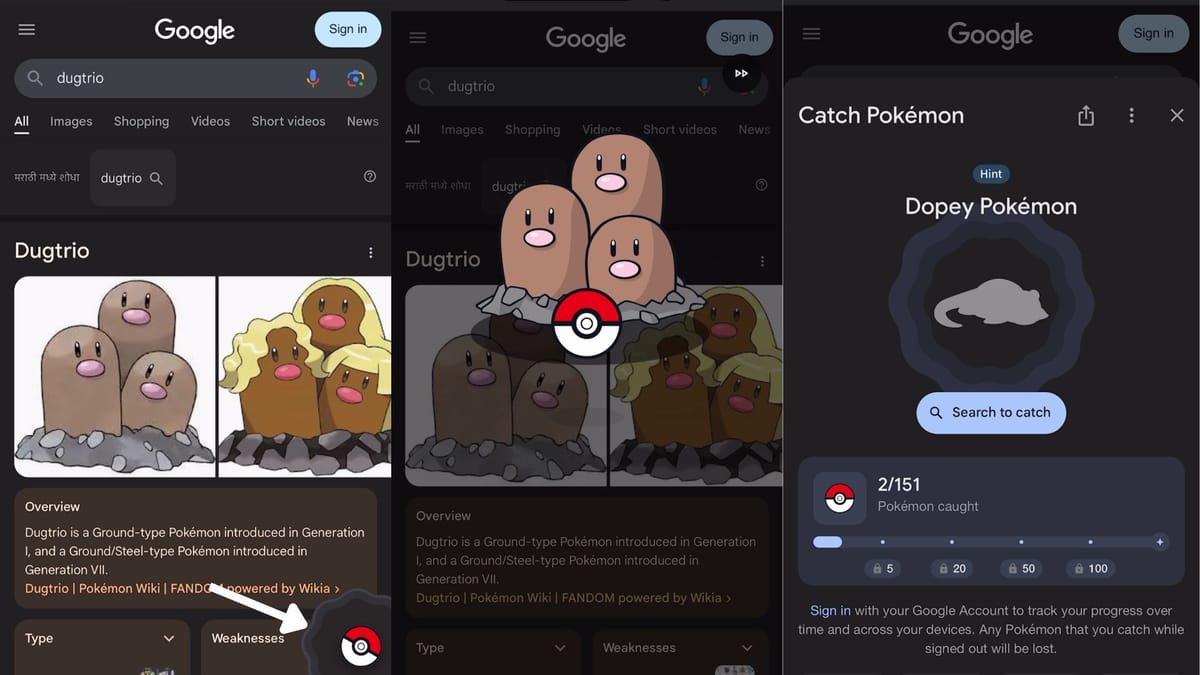 How to get Original 151 Pokemon in Google Search game