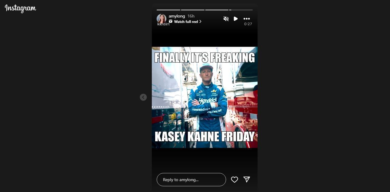 Kasey Kahne’s partner Amy Long captures an adorable trackside moment of ...