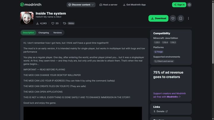 This free Minecraft horror mod tries to take control of your PC