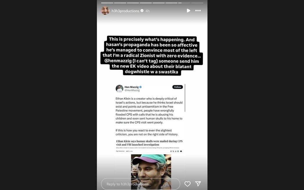 "Making the genocide about himself": HasanAbi calls Ethan Klein a ...