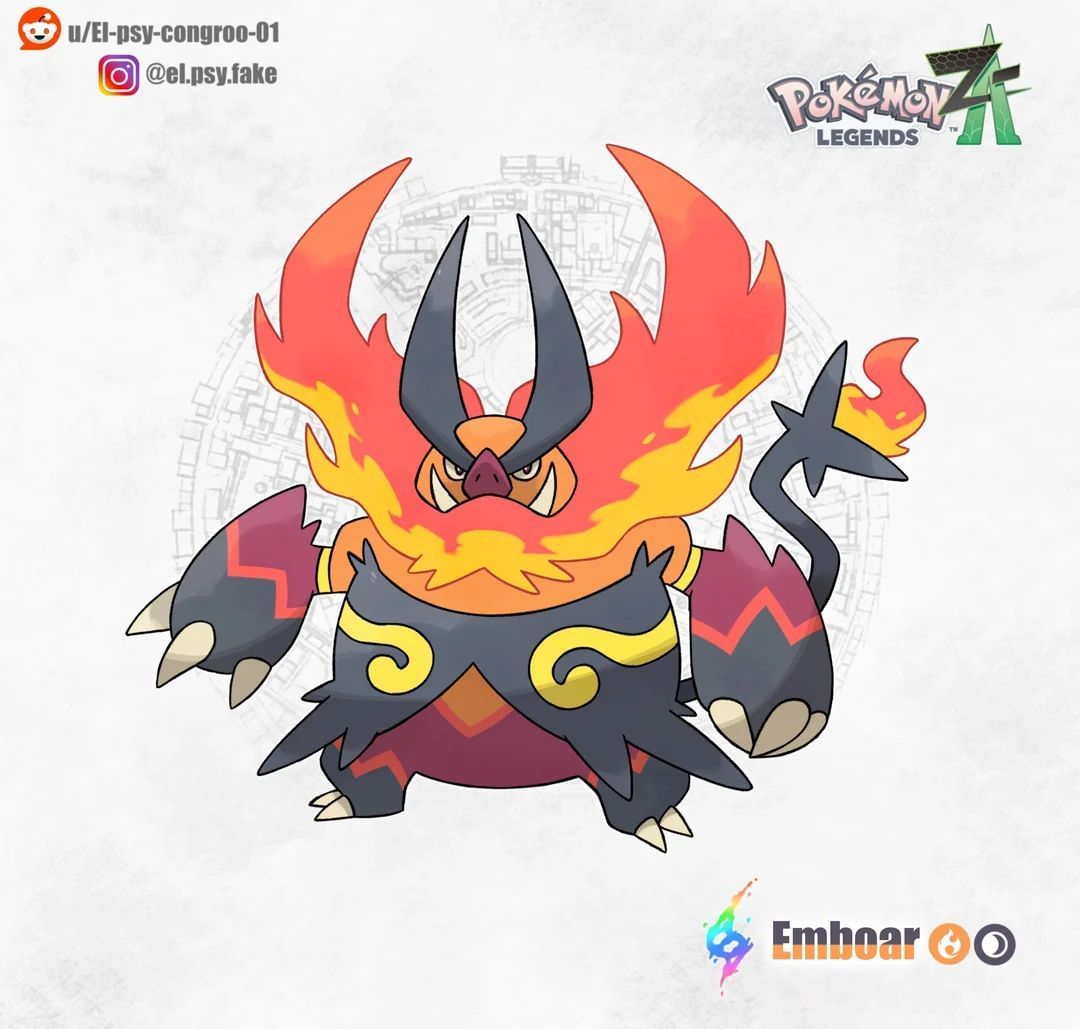 5 best Mega Emboar fan concepts for Pokemon Legends Z-A