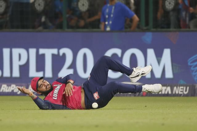 Riyan Parag drops a sitter from Phil Salt off Fazalhaq Farooqi's bowling early in RCB vs RR IPL ...