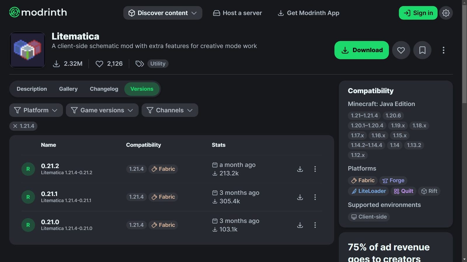 Is Minecraft Litematica 1.21.5 available for download?