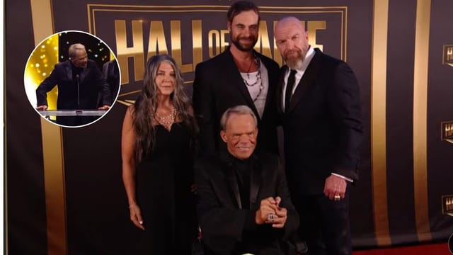 Lex Luger stands on his feet in an emotional moment at WWE Hall of Fame ...