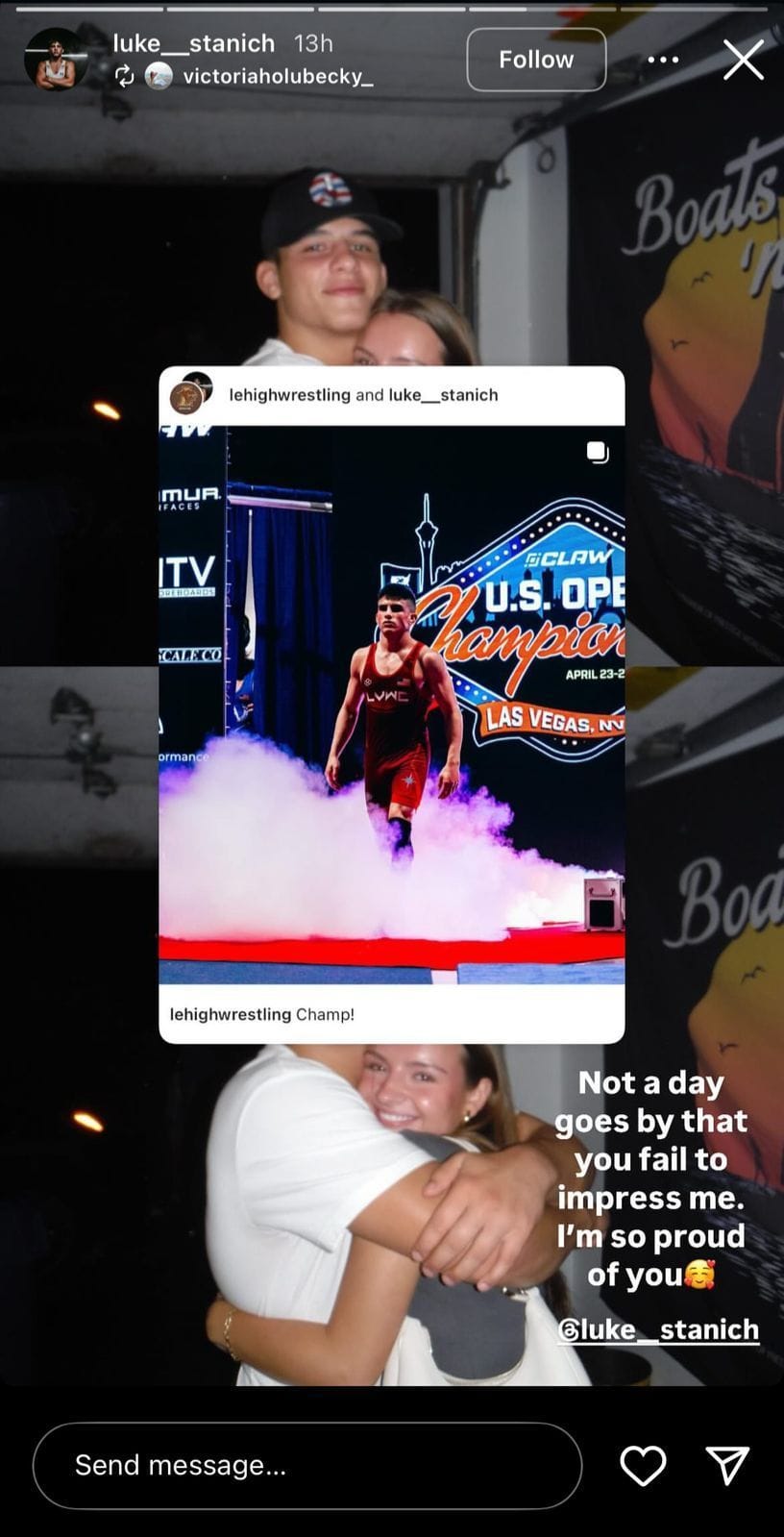 Luke Stanich's girlfriend Victoria pens heartfelt message for wrestler ...