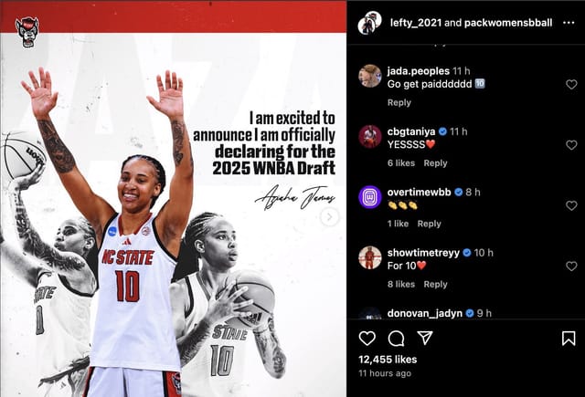 Ta’Niya Latson reacts with 1-word of excitement as Aziaha James ...