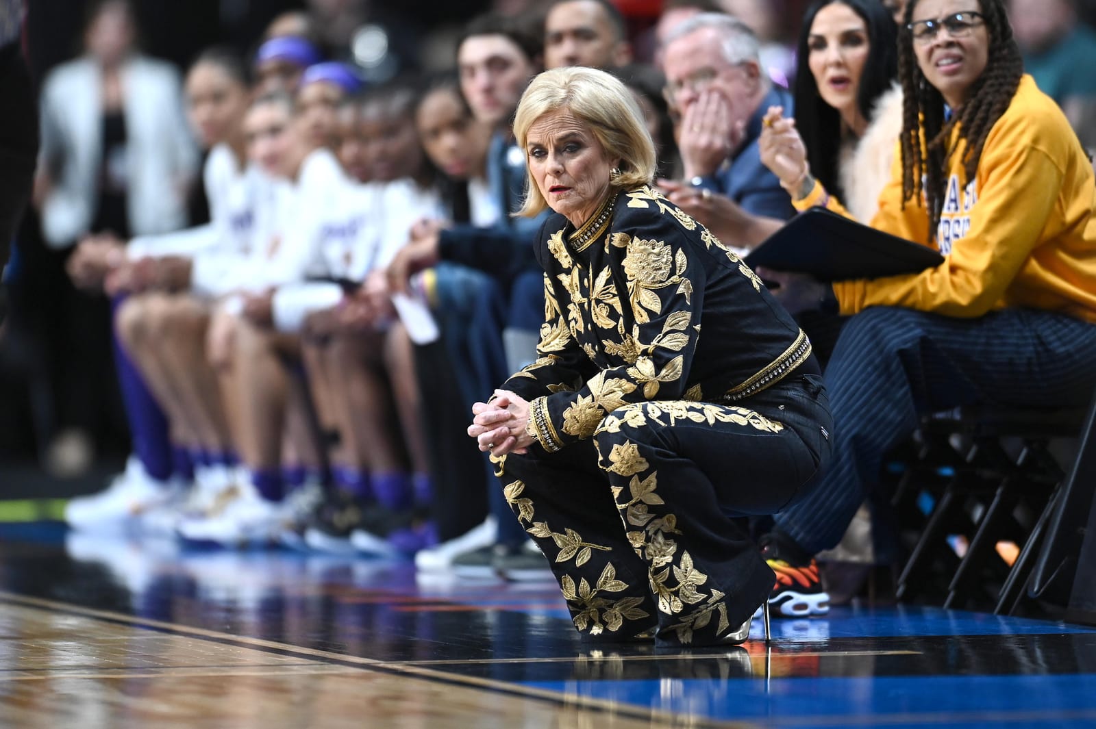 Kim Mulkey outfit: LSU head coach steps out in style sporting sequined ...