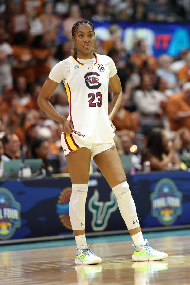 WATCH: Dawn Staley’s worry changes to hearty laugh as Bree Hall brushes ...