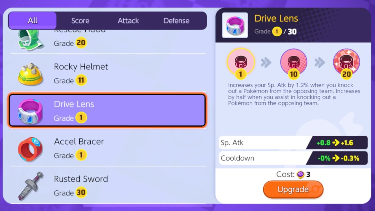 Pokemon Unite Drive Lens: Held Item explained, license recommendations ...