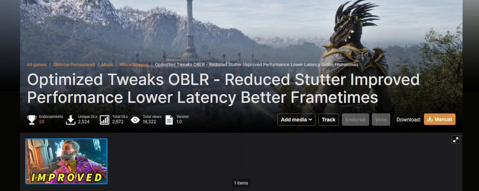 4 essential Oblivion Remastered mods for better performance