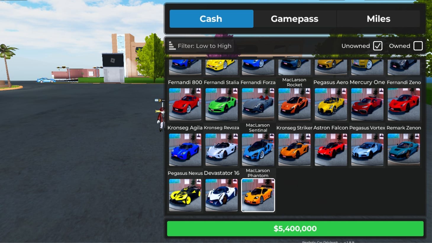 Realistic Car Driving codes