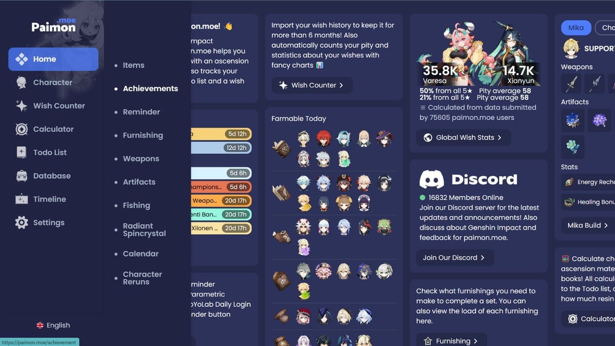 How to use Genshin Impact achievement tracker