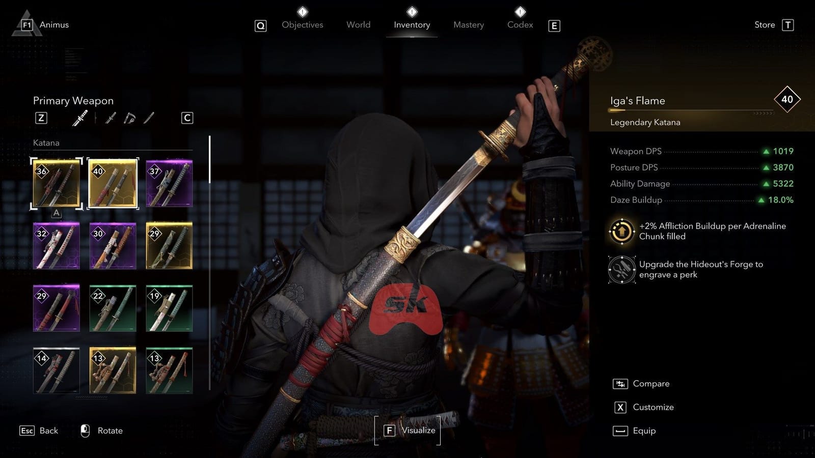 How to obtain the Iga's Flame Katana in Assassin's Creed Shadows