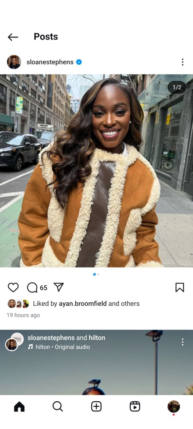 Sloane Stephens makes fashion statement with stunning sheepskin coat